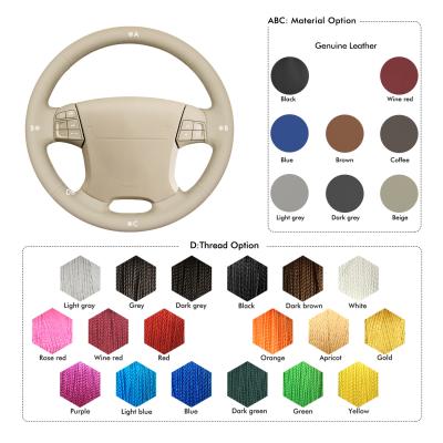 China Auto-accessoires Handsteek Echt leer stuurwiel deksel voor Volvo S80 XC70 V70 2006 2007 2008 2009 Te koop