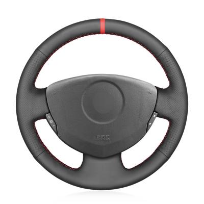 China Handnaad kunstleer rode marker stuurwiel hoes voor Renault Clio 2 2001-2005 Dacia Sandero 2008-2012 Te koop