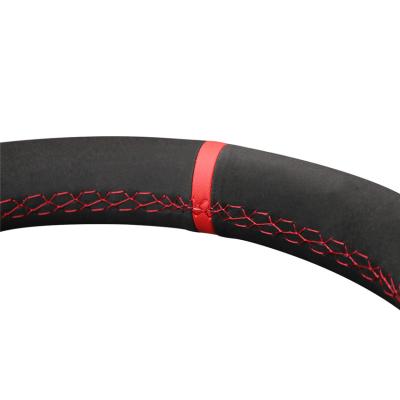 中国 手縫い 黒色ソフトスウェード ステアリングホイールのカバー ドッジ SRT チャレンジャー 充電器 デュランゴ 2015-2021 ジップ チェロキー トラックホーク 販売のため