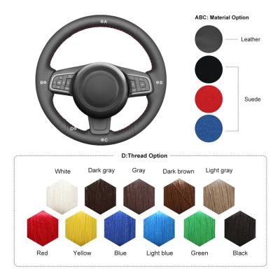 中国 手縫い車 PU革 黒 DIY ステアリングホイールのカバー ジャガー E-Pace F-Pace 2016 XE XF 2015 2016 2017 2018 2019 販売のため