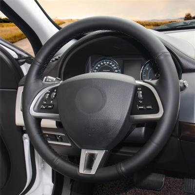 中国 ジャガー・スポーツブレーキ 2008 2009 2010 2011 2012 2012 2015 E-Pace F-Pace XE XF 2008-2017 2018 2019用の黒色の革のステアリングホールのカバー 販売のため