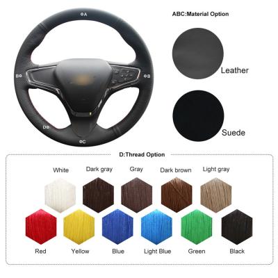 China Acessórios de interiores de carros Couro genuíno preto Custom DIY Volante para Chevrolet Cruze 2015 Volt 2016 2017 à venda