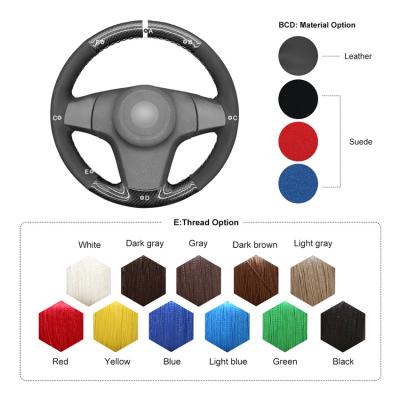 Cina Copertina del volante a cucitura a mano in carbon suede per Vauxhall Opel Corsa D Chevrolet Niva 3-Spoke in vendita