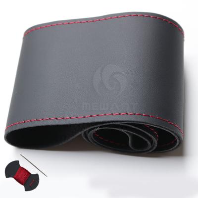 China 18 inch zachte huid kunstmatig leer gestikt DIY auto cover stuurwiel beschermer Te koop