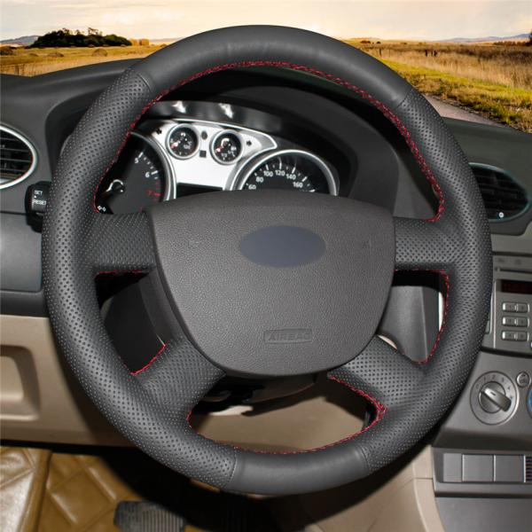 Quality Hand Sewing Artificial Leather Steering Wheel Cover for Ford Kuga Focus 2 C-MAX for sale