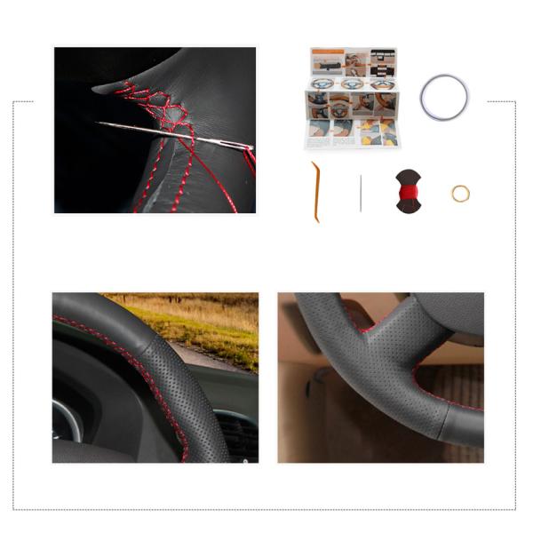 Quality Hand Sewing Artificial Leather Steering Wheel Cover for Ford Kuga Focus 2 C-MAX for sale