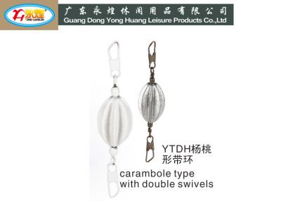 China 25G Carambole type lead fishing sinker weights with double swivel for sale