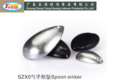 China Black Gray Spoon shape Lead Fishing Sinkers / saltwater fishing sinkers lead tackle accessories for sale