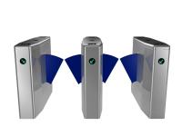 China Optical CE Approved Flap Barrier Turnstile with LED Indicator - 25-30 Persons/Minute Flow Rate, DC 24V Motor for sale