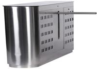 China Auto Reset Drop Arm Turnstile - 304 Stainless Steel with 25-30 Persons/Minute Flow Rate and DC 24V Motor for sale