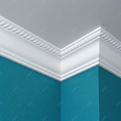 China Hot Sale Easy To Install Moisture Proof Eco-friendly Polyurethane Cornice for Bedroom Decor for sale