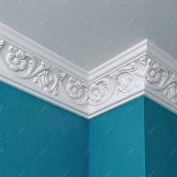 China Moisture Proof Eco-friendly Polyurethane Ceiling Cornice Easy To Install 3D Decorative Molding for sale