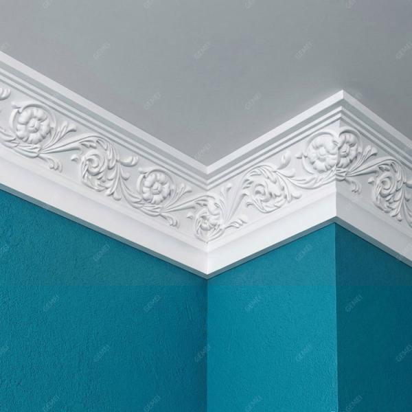 Quality GA-81043 Guaranteed Contemporary Multi-Unit Residential Urethane Fluted Decorative Color Cornice for sale