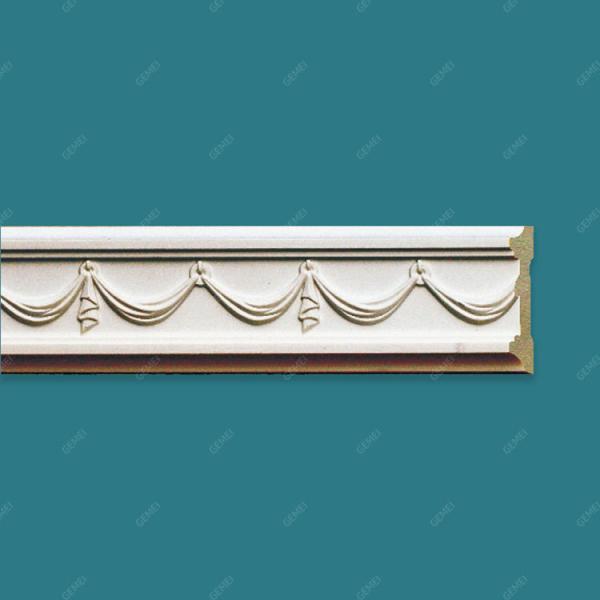 Quality GB-82029 Eco-Friendly Urethane Polymer Carved Mould-Proof Residential Chair Rail Mouldings For Home Decor for sale