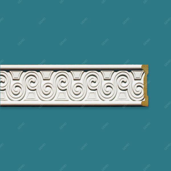 Quality GB-82031 High Density Pu Foam Carved Durable Neat Cornice Mouldings For Hotel for sale