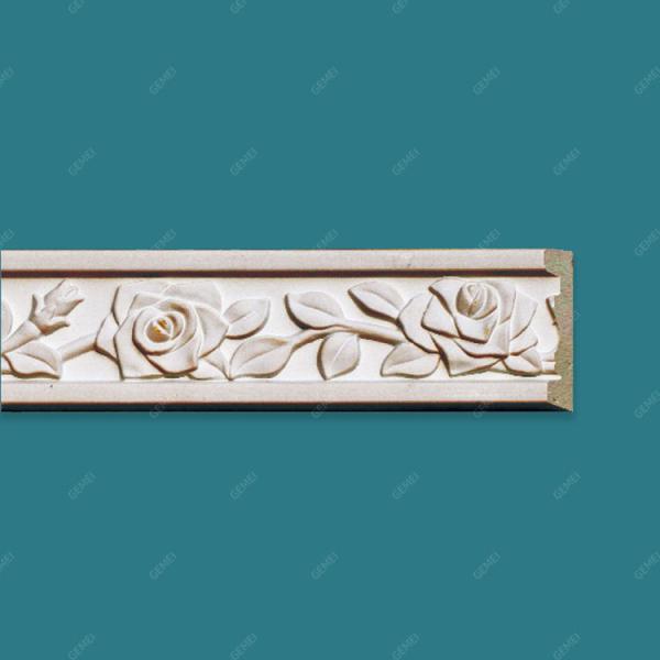 Quality GB-82033 European Style Urethane Carved Flame Resistance Decorative Cornices Moldings For Office Building for sale