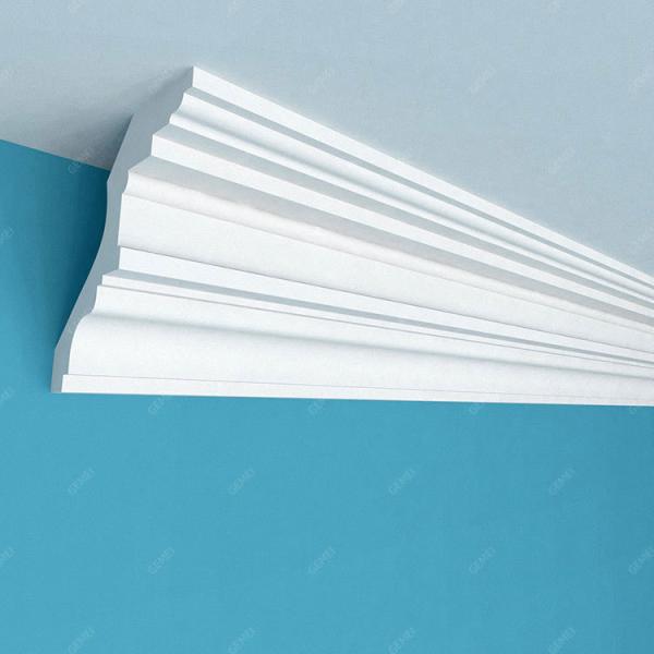 Quality GC-83053 129mm Factory Price Traditional Residential Polyurethane Plain Decorative Cornice for sale