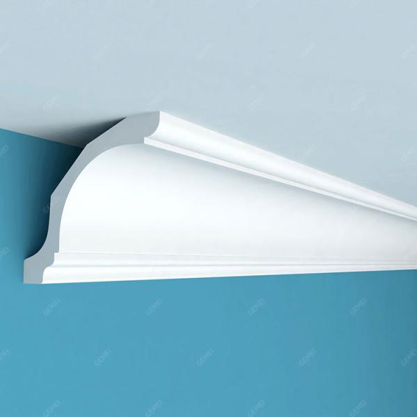 Quality GC-83054 122mm New Arrival Transitional Multi-Unit Residential Polyurethane Smooth Pu Crown Cornice Moulding for sale