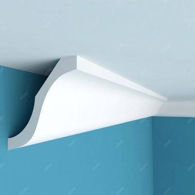 China GC-83056 Pollution Free Coastal Villas Polyurethane Smooth Plain Pre-Painted Crown Moulding for sale