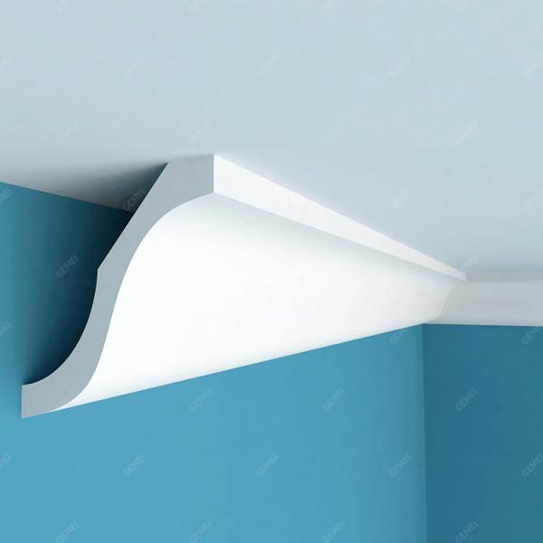 Quality GC-83056 Pollution Free Coastal Villas Polyurethane Smooth Plain Pre-Painted Crown Moulding for sale