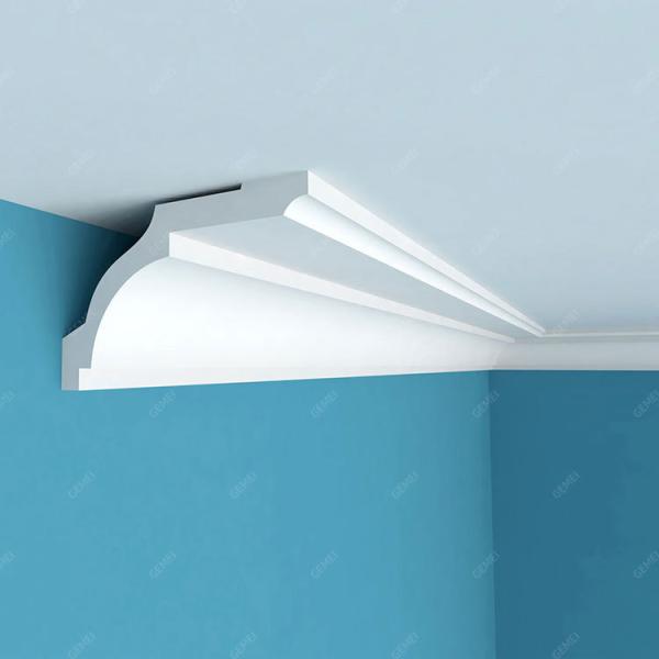 Quality GC-83059 118mm Guarantee Casual Bed Room Polyurethane Plain Hard Pu Foam Cornice for sale