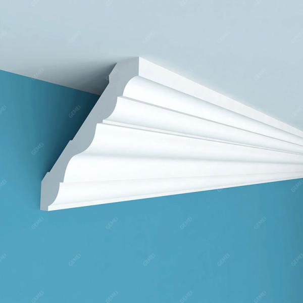 Quality GC-83071 168mm High Quality French Style Bandable Polyurethane Plain Cornice Moulding Pu Ceiling Mouldings for sale