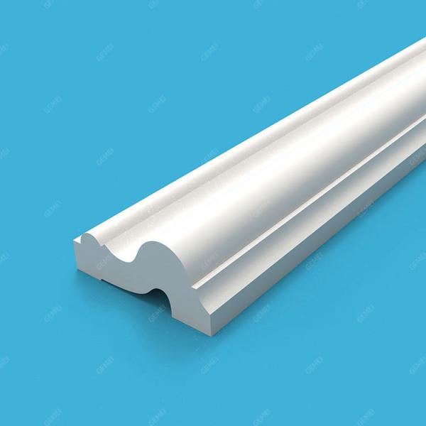 Quality GD-85025 62mm Good Quality Farm House Bed Room Urethane Smooth Plastic Chair Rail Moulding for sale