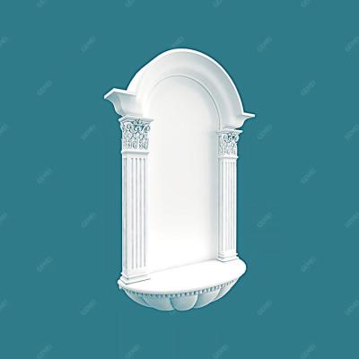 China GH-6801 Free Sample Light weight Primed White Polyurethane Floating Shelf for sale