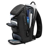 China Multi Pockets Polyester Mens Sling Bag With Usb Charging Interface for sale