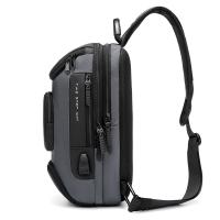 China Multi Pockets Polyester Mens Sling Bag With Usb Charging Interface for sale