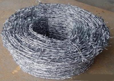China Green Power Coated High Tensile Barbed Wire Reverse Twist , Normal Twist for sale
