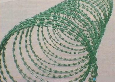 China CBT Concertina Razor Barbed Wire Green Hot Dipped Galvanized Razor Wire for sale