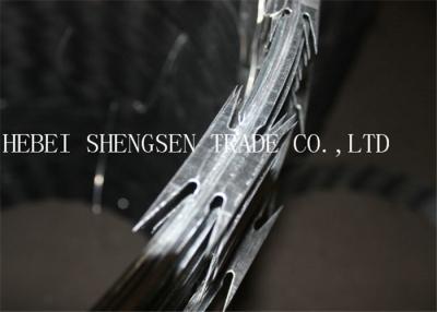 China Heavy Protecting Razor Barbed Wire , Concertina Razor Blade Barbed Wire for sale