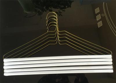 China Gold Painted Strut Metal Wire Hangers 16 Size 14.5 Gauge For Trousers for sale