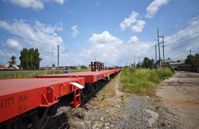 China Multiple Cargoes Railway Flat Wagon 75km/H Lightweight  Container Wagon for sale