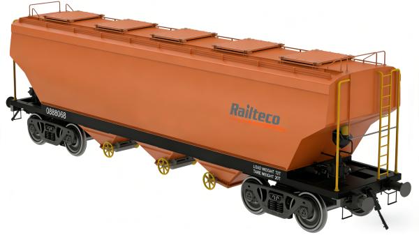 Quality AAR Covered Hopper Car Weather Resistant Bulk  Grain Hopper Railcar for sale