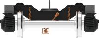China RTHZ56 Bogie Welded Frame with Silicon Steel Wheels and Three-Stage Spring Suspension for sale