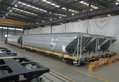 China 60 Tons Load Capacity Railway Hopper Wagon with Automatic Coupling and Bottom Discharge for Bulk Commodity Transport for sale