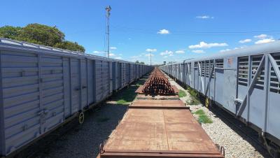 China Railway Livestock Wagon With 60-100 Tons Capacity, Bottom Discharge, And Up To 100 Km/h Speed For Animal Transport for sale