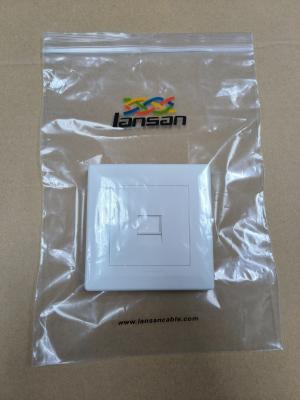 China 2 Ports Flat Faceplate RJ45 ABS Ethernet Cable Assembly 86×86 Type for sale