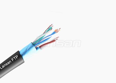 中国 固体ネットワーキング ポリ塩化ビニールCat5e LANケーブルFTP 0.50mm銅の覆われたアルミニウム305のm/ロール 販売のため
