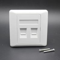 China 2 Ports Flat Faceplate RJ45 ABS Ethernet Cable Assembly 86×86 Type for sale