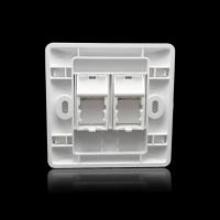 China 2 Ports Flat Faceplate RJ45 ABS Ethernet Cable Assembly 86×86 Type for sale