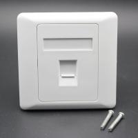 China 2 Ports Flat Faceplate RJ45 ABS Ethernet Cable Assembly 86×86 Type for sale
