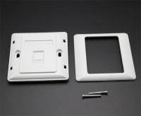 China 2 Ports Flat Faceplate RJ45 ABS Ethernet Cable Assembly 86×86 Type for sale