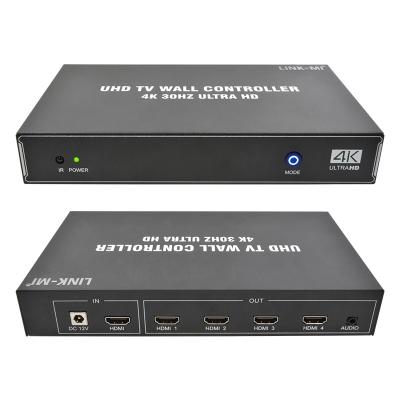 中国 1X4 1X3 1X2 4Kビデオウォールコントローラ 30Hz 4チャンネルHDMIテレビビデオウォールプロセッサ 2x2 販売のため