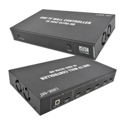 中国 1X4 1X3 1X2 4Kビデオウォールコントローラ 30Hz 4チャンネルHDMIテレビビデオウォールプロセッサ 2x2 販売のため