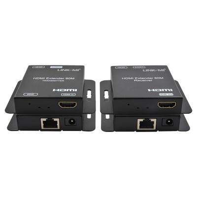 Cina 60m HDMI Extender Over Single Cat5e Cat6 Supporto 1080P 60Hz POC EDID in vendita