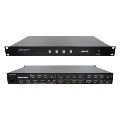 中国 60W 4K HDMI スプリッタ 4 イン 20 アウト HDMI ビデオ スプリッタ スイッチ付き 販売のため