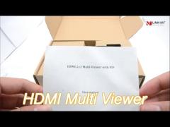 225MHz HDMI Quad Screen Splitter HDMI 2x1 Multiviewer met PIP 2 in 1 Out